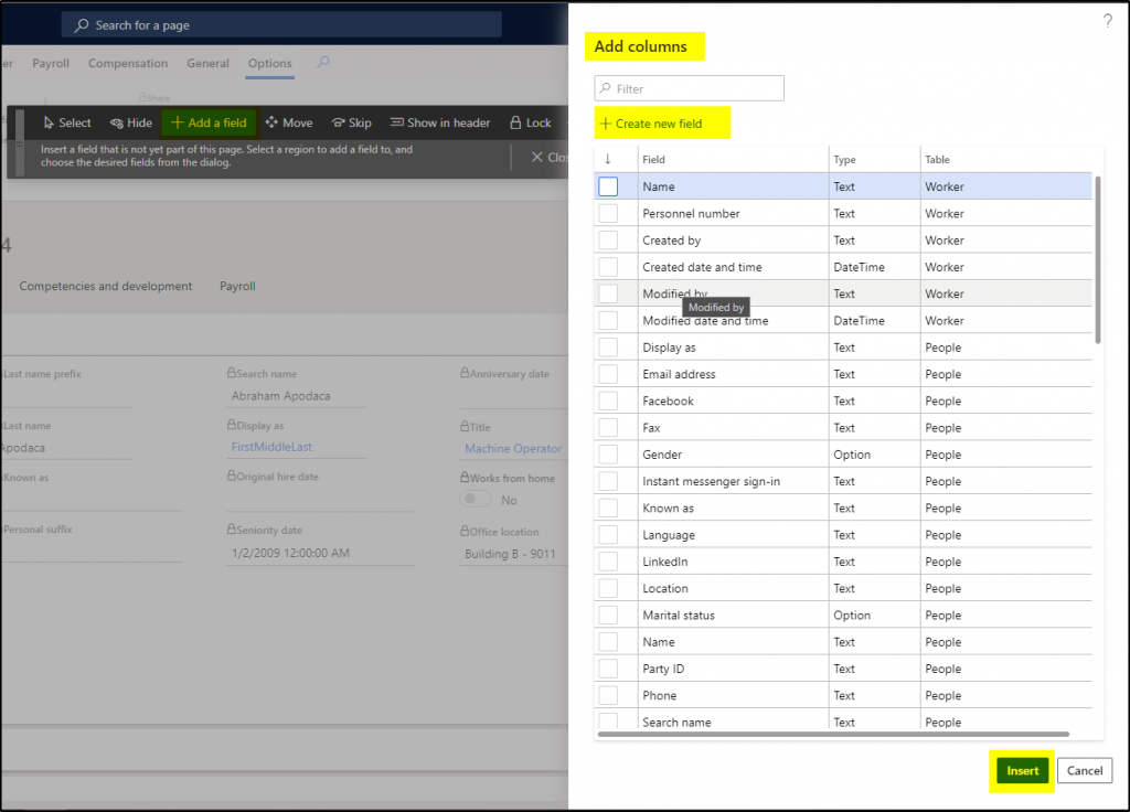 How to Create a Custom Field in D365 HR - FourVision