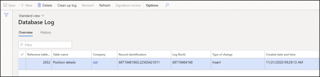 Database logging in Dynamics 365 HR and F&O - FourVision