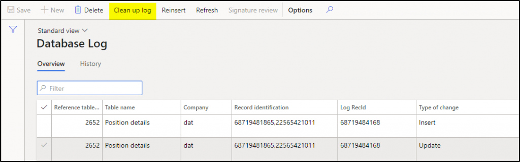 Database logging in Dynamics 365 HR and F&O - FourVision