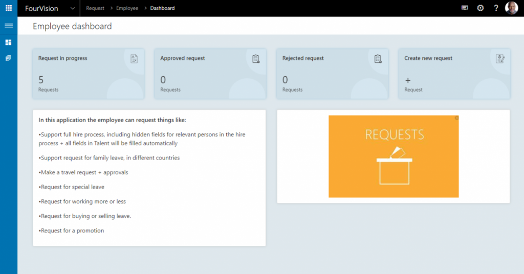 HR Request for Microsoft Dynamics 365 Human Resources - FourVision