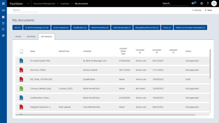 Document Management for Microsoft Dynamics 365 Human Resources - FourVision