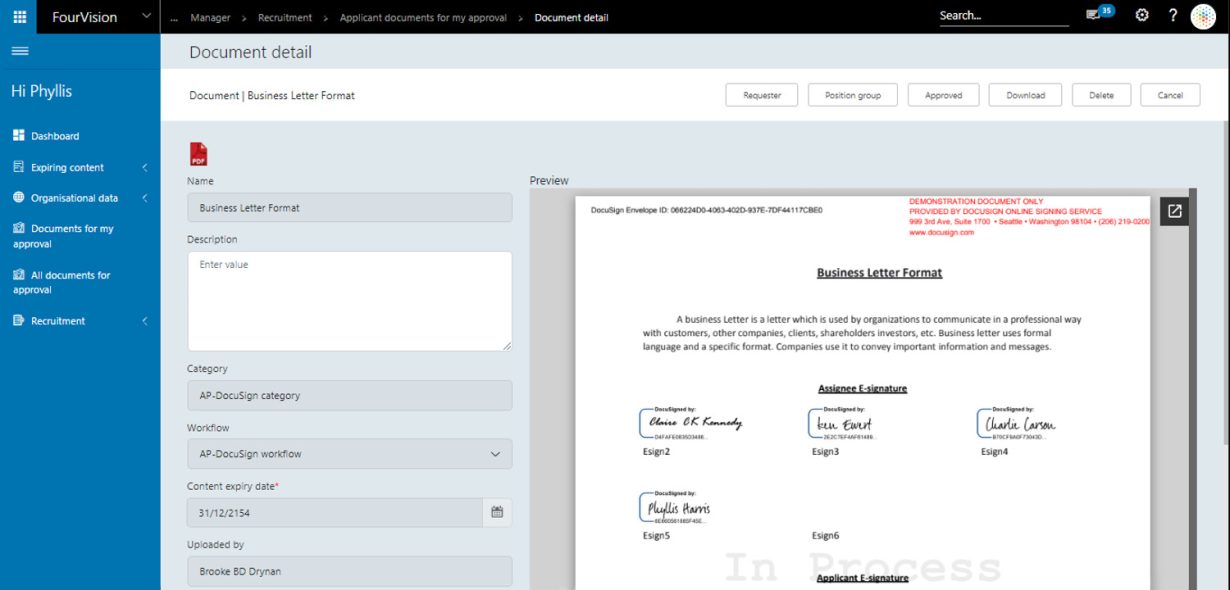 FourVision brings DocuSign to the Dynamics 365 Human Resources space