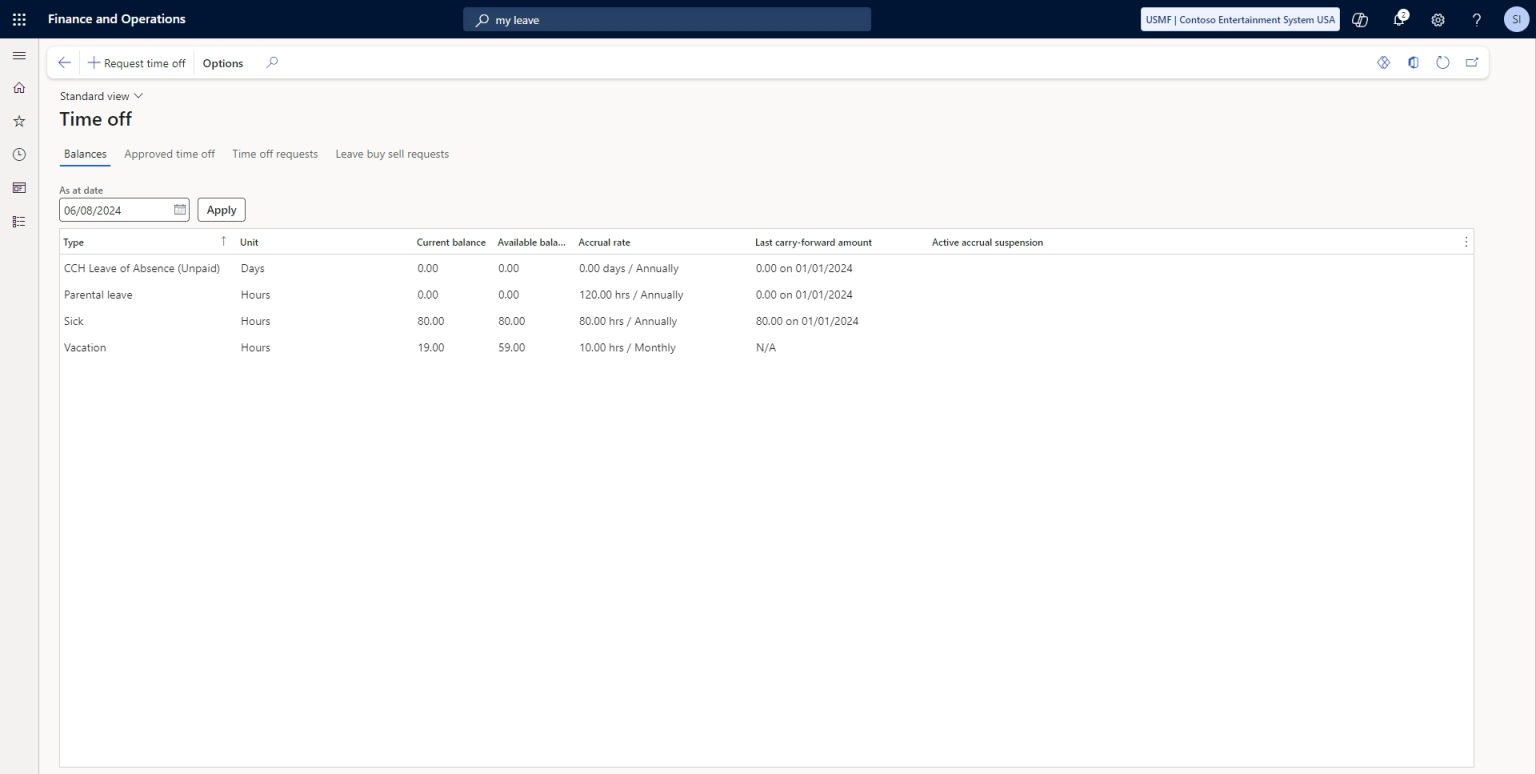Leave and Absence Functionality in Dynamics 365 F&O-HR - FourVision