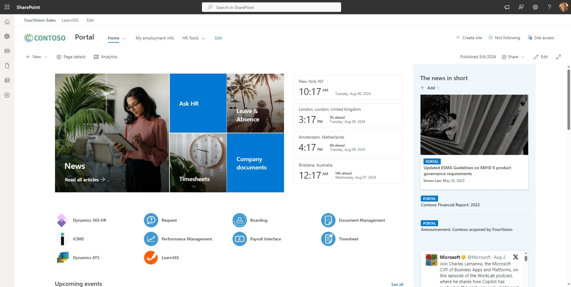 FourVision HR portal for Dynamics 365 HR - FourVision FourVision HR portal for Dynamics 365 HR - FourVision