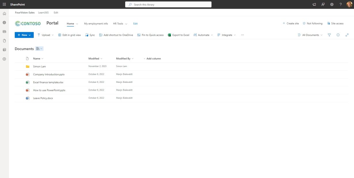 FourVision HR portal for Dynamics 365 HR - FourVision
